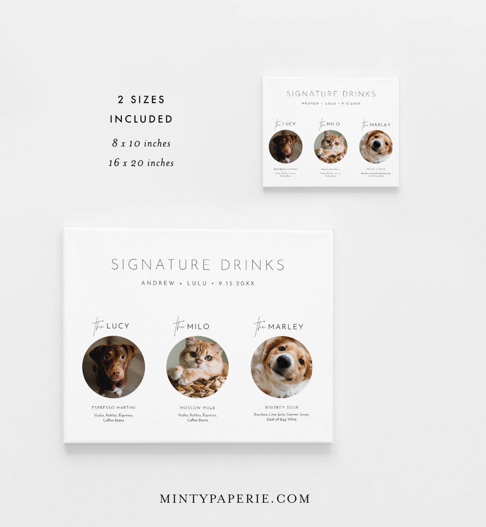 Pet Signature Drink Sign Dog Signature Cocktail 3 Photos - Etsy