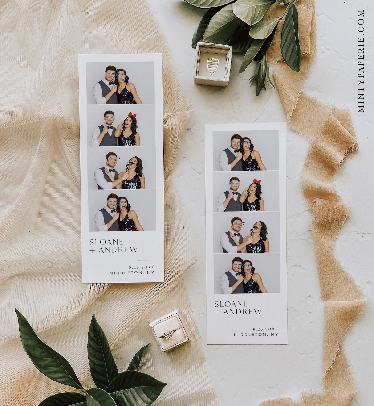 Photo Booth Strip Template, Minimalist Wedding Photo Booth Overlay ...