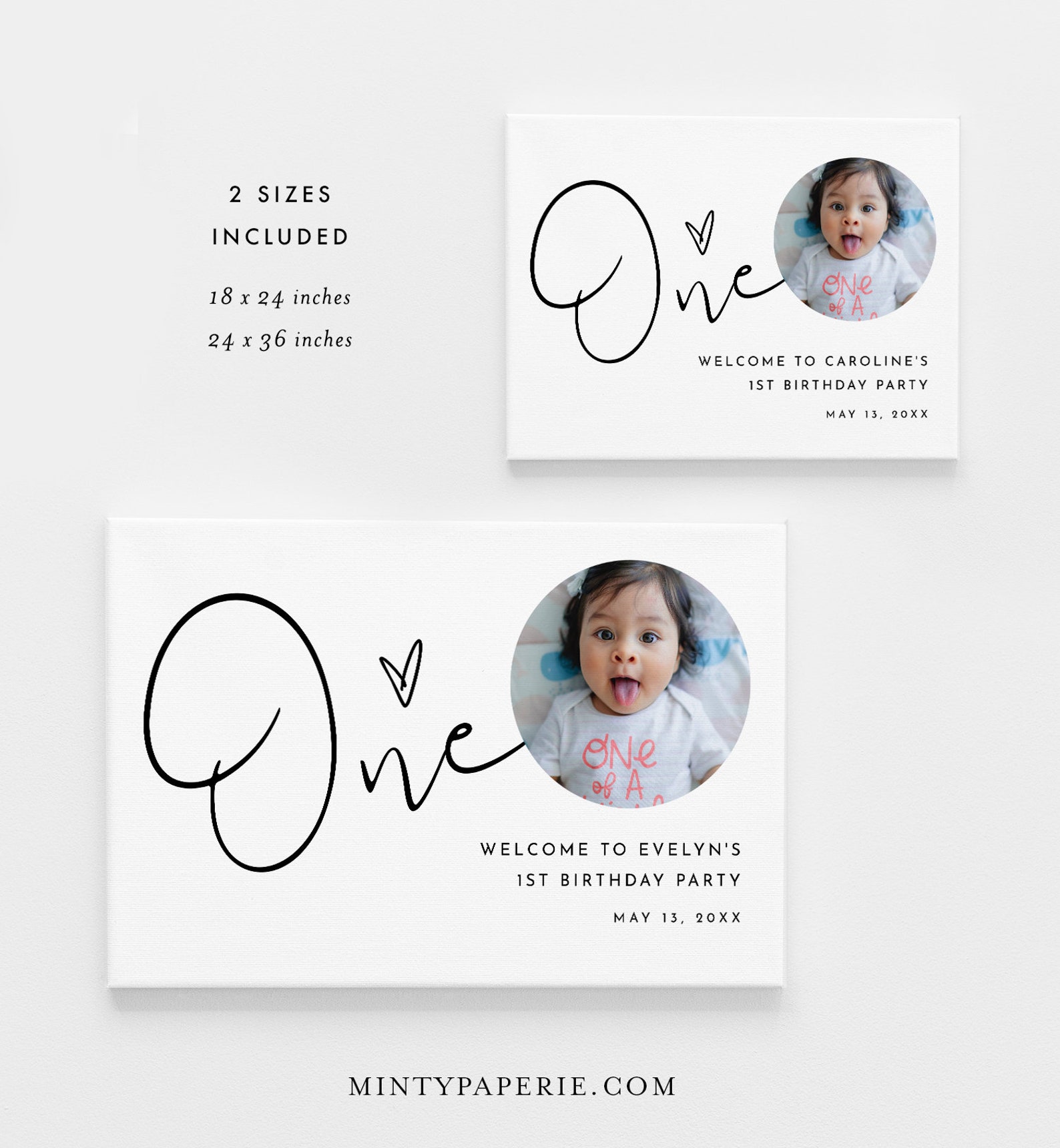 1st Birthday Party Sign, Welcome Sign, First Year Baby Sign, One ...