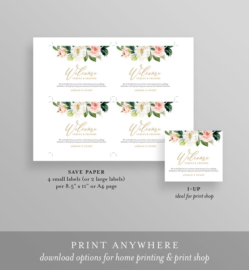 Welcome Bag Label Template, Printable Hotel Bag Sticker, Welcome Box ...
