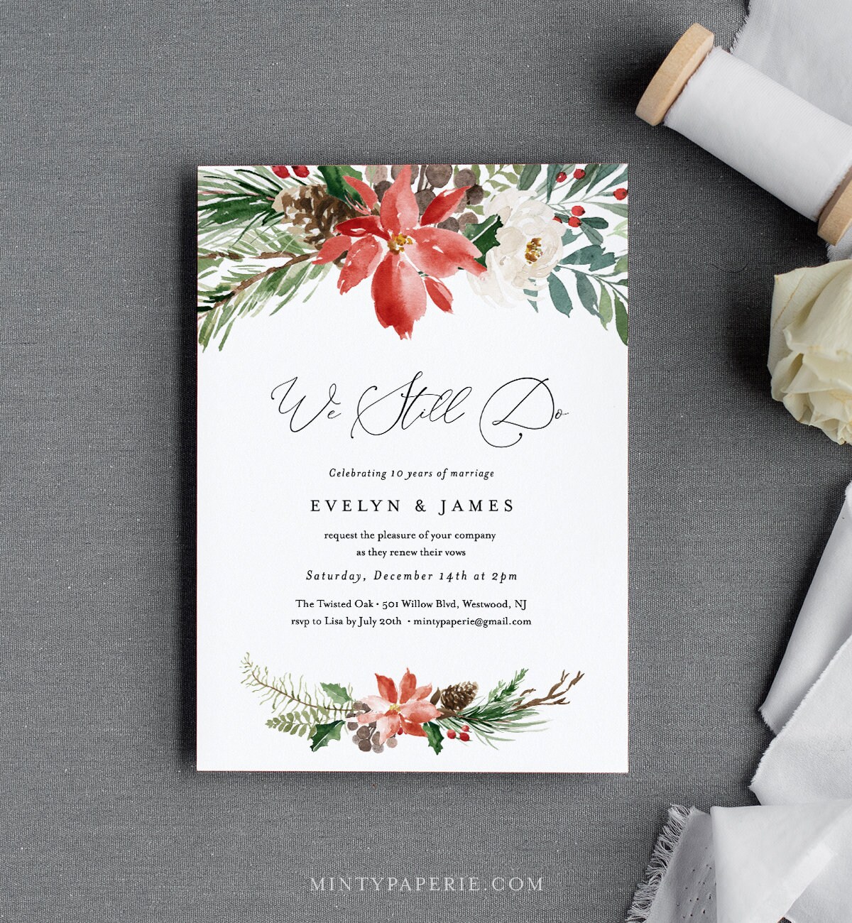 20th Wedding Anniversary Vow Renewal Invitations Wedding Vows