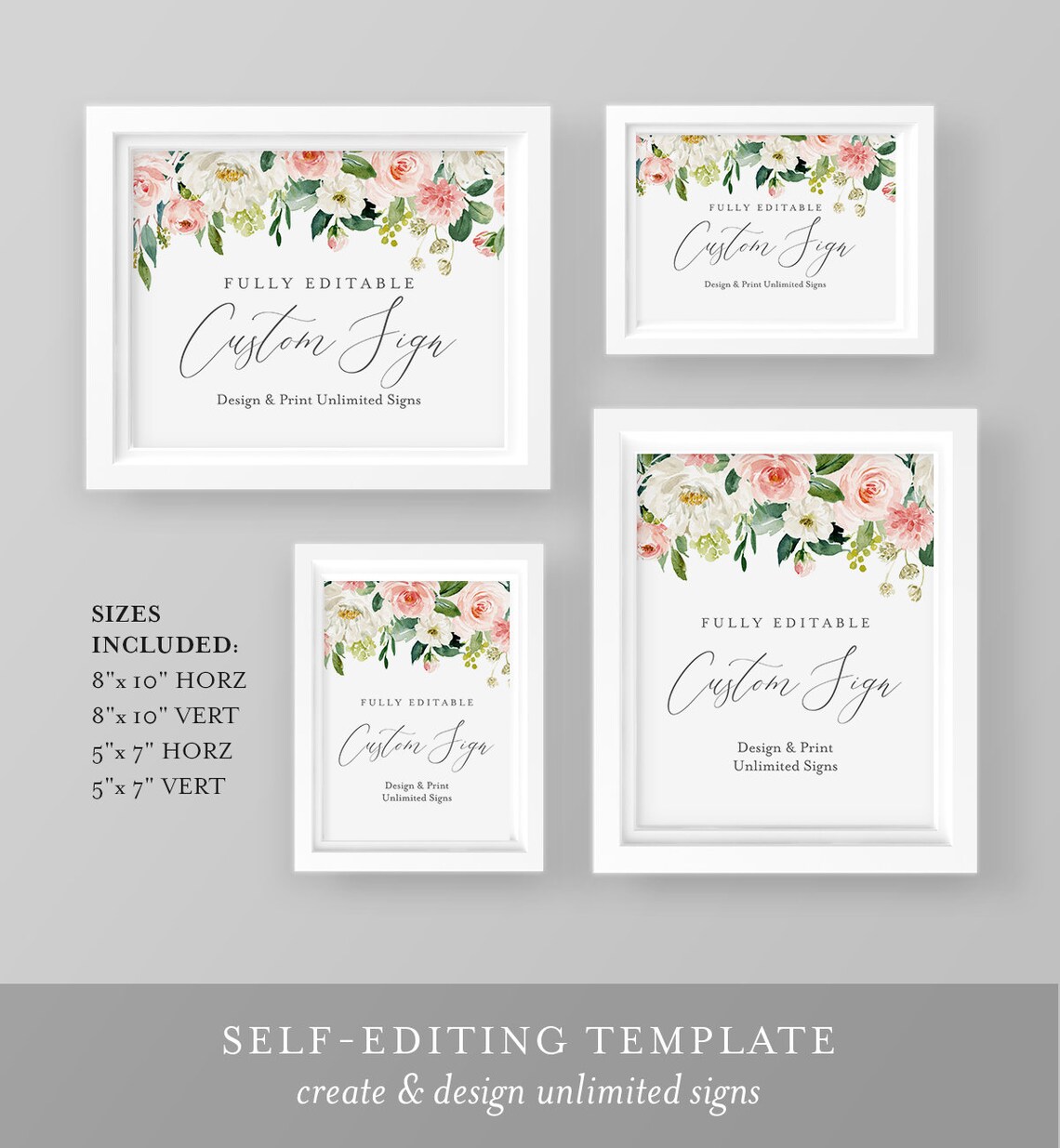 Wedding Sign Template INSTANT DOWNLOAD Self-editing - Etsy