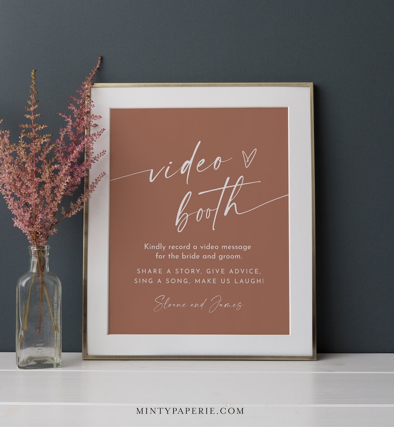 Video Booth Sign, Bohemian Wedding Guestbook Sign, Leave a Message ...