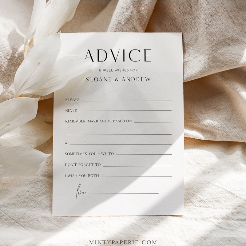 Wedding Advice Cards - Etsy