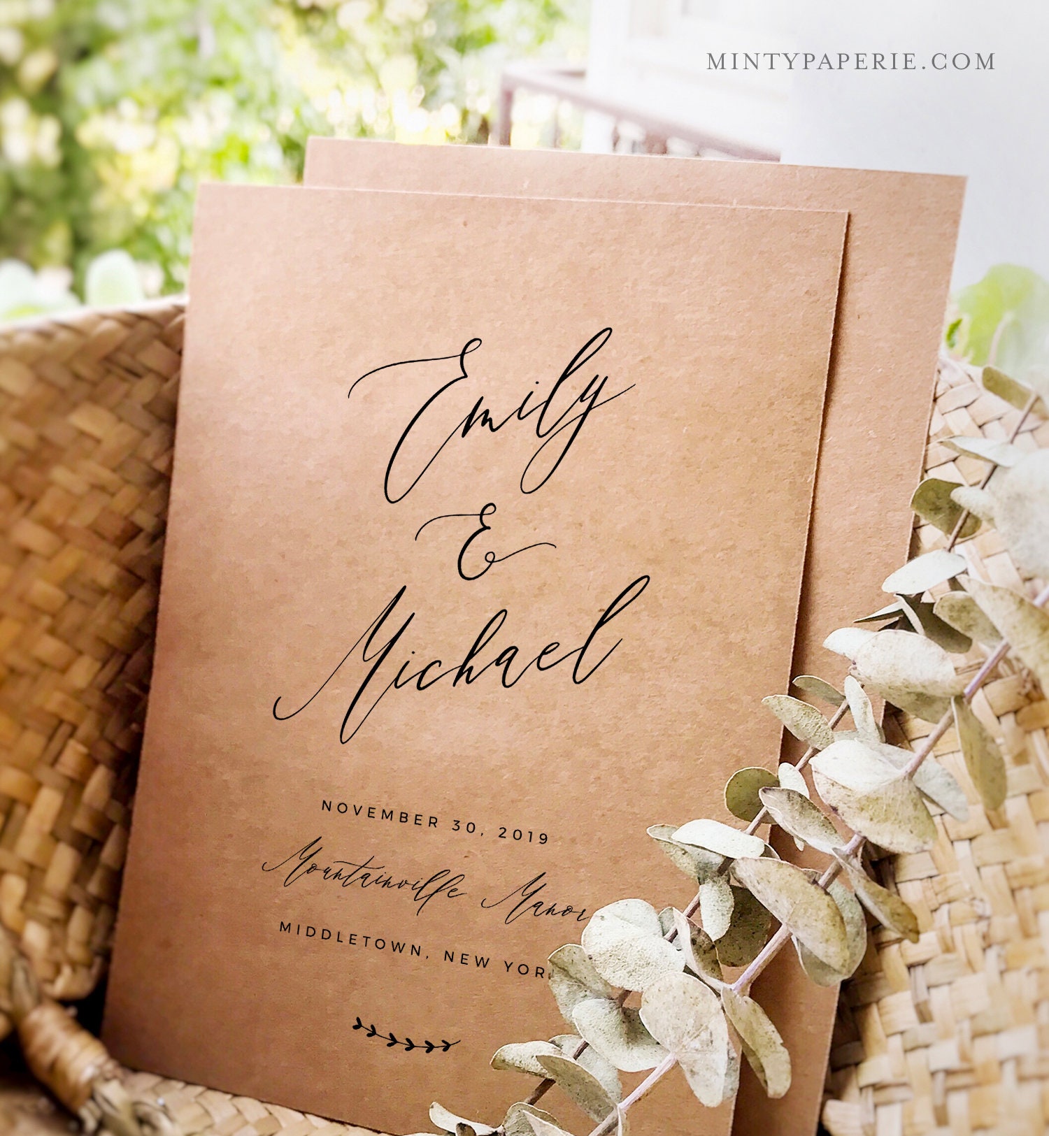 Wedding Program Template Folded Booklet Printable Order Of Service 