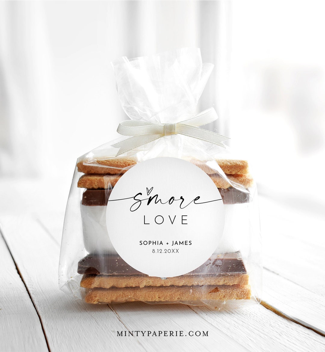 S'mores Label Template, Minimalist Wedding / Bridal Shower S'more Love ...