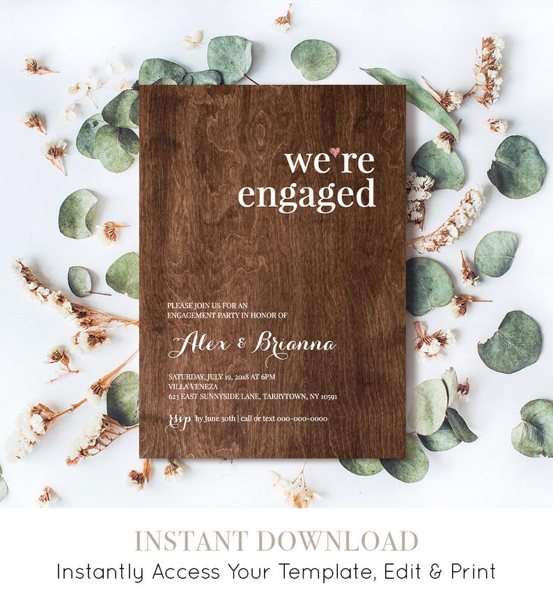 Engagement Party Invitation Template Were Engaged - Etsy
