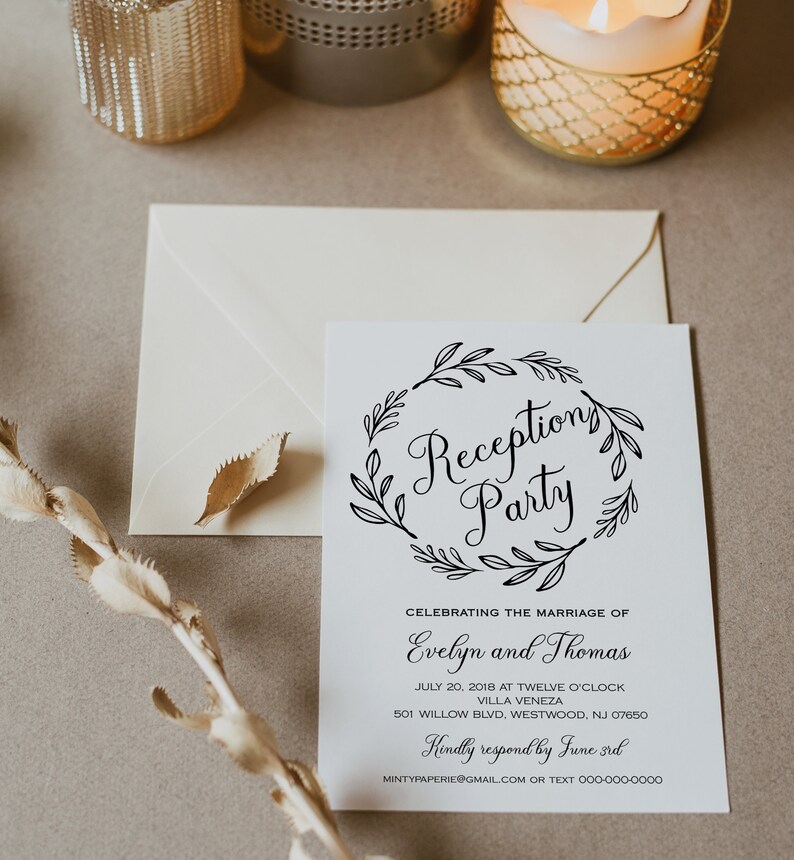Reception Party Invitation Template Wedding Reception - Etsy