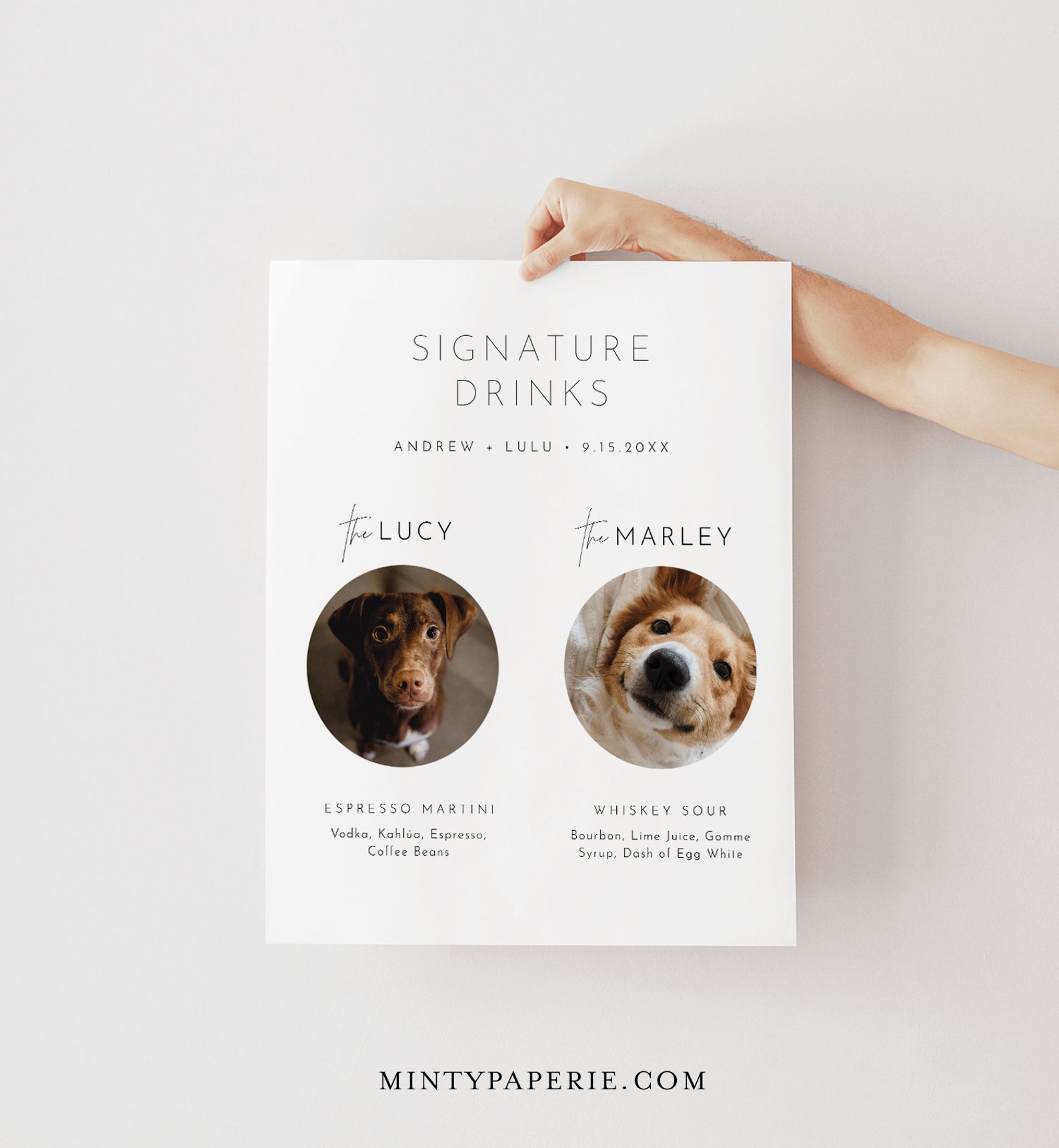 Pet Signature Drink Sign Dog Signature Cocktail 2 Photos - Etsy