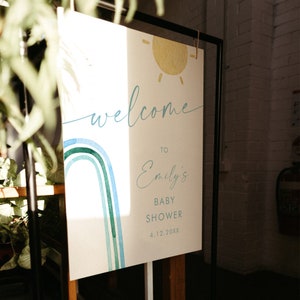 Boho Rainbow Welcome Sign Template, Printable Birthday, Baby Shower ...