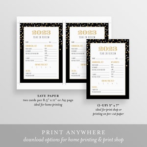 2023 Kids Year in Review, New Years Eve Kids Activity, Printable Time ...