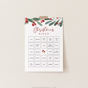 Christmas Bingo Game, Printable Holiday Party Game, Family Fun ...