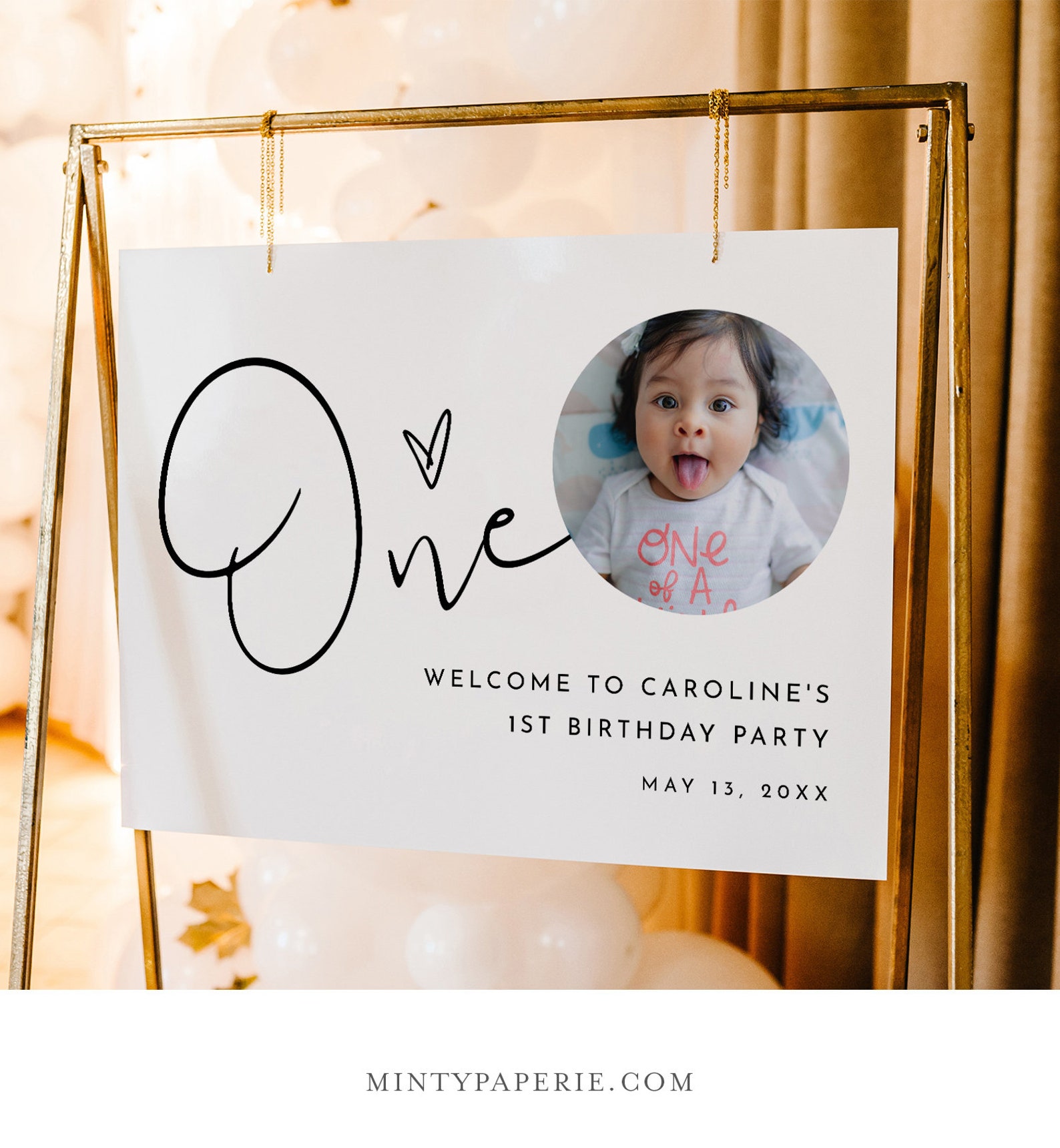 1st Birthday Party Sign, Welcome Sign, First Year Baby Sign, One ...