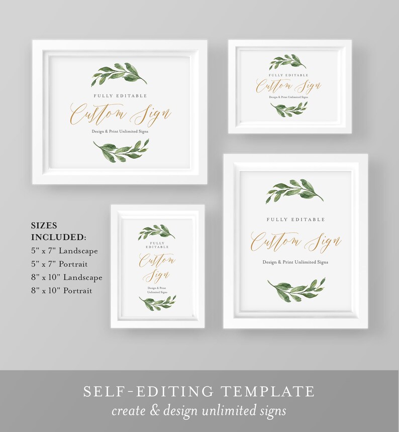 Editable Sign Template Design & Create Unlimited Times - Etsy