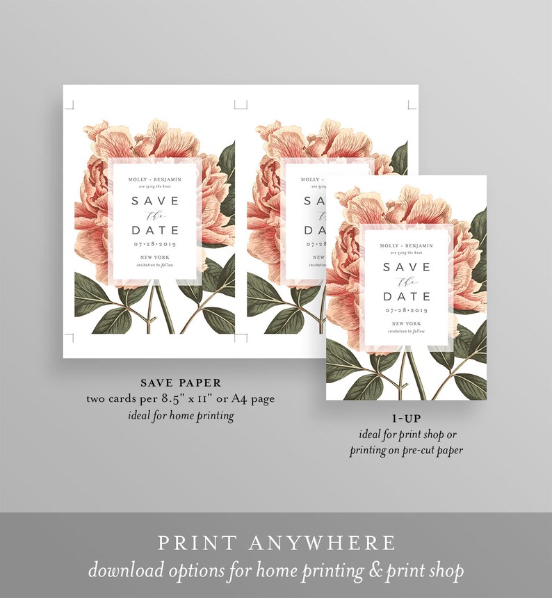 Save the Date Template Instant Download 100% Editable Text | Etsy