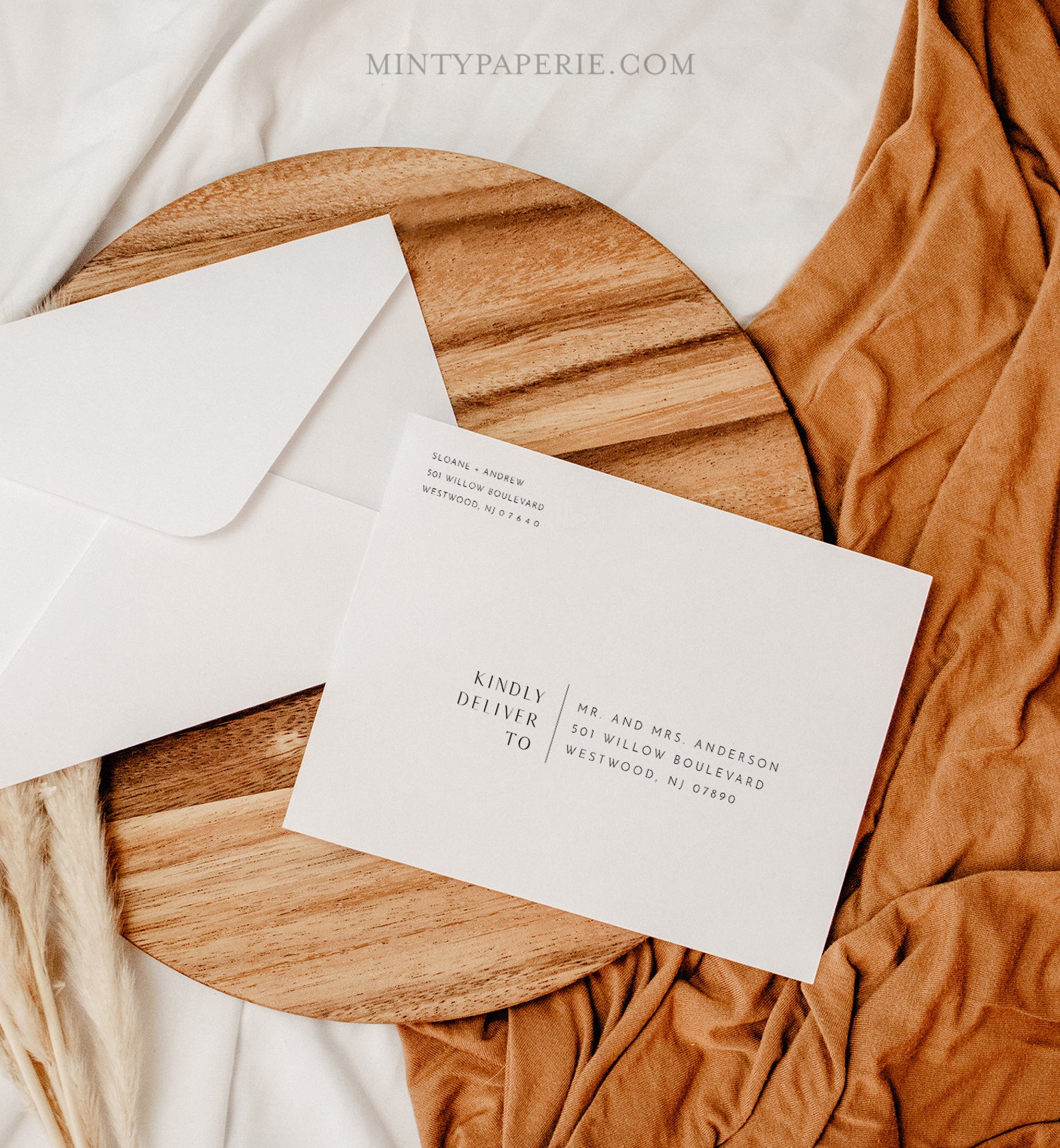 Modern Envelope Template, Printable Minimalist Address, Instant ...