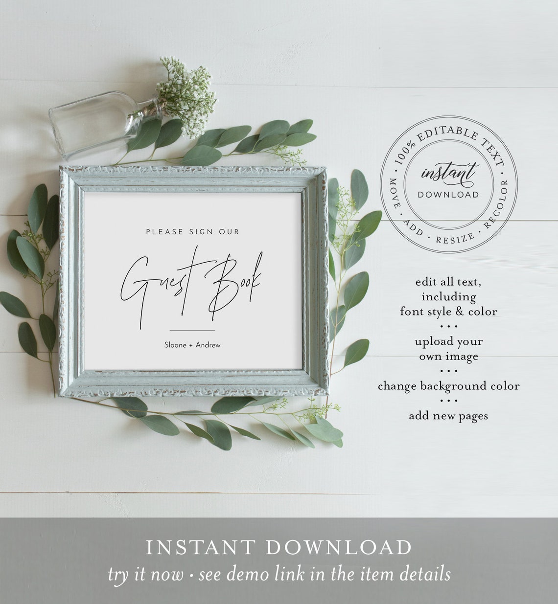 Custom Sign Template Modern Minimalist Wedding or Bridal - Etsy