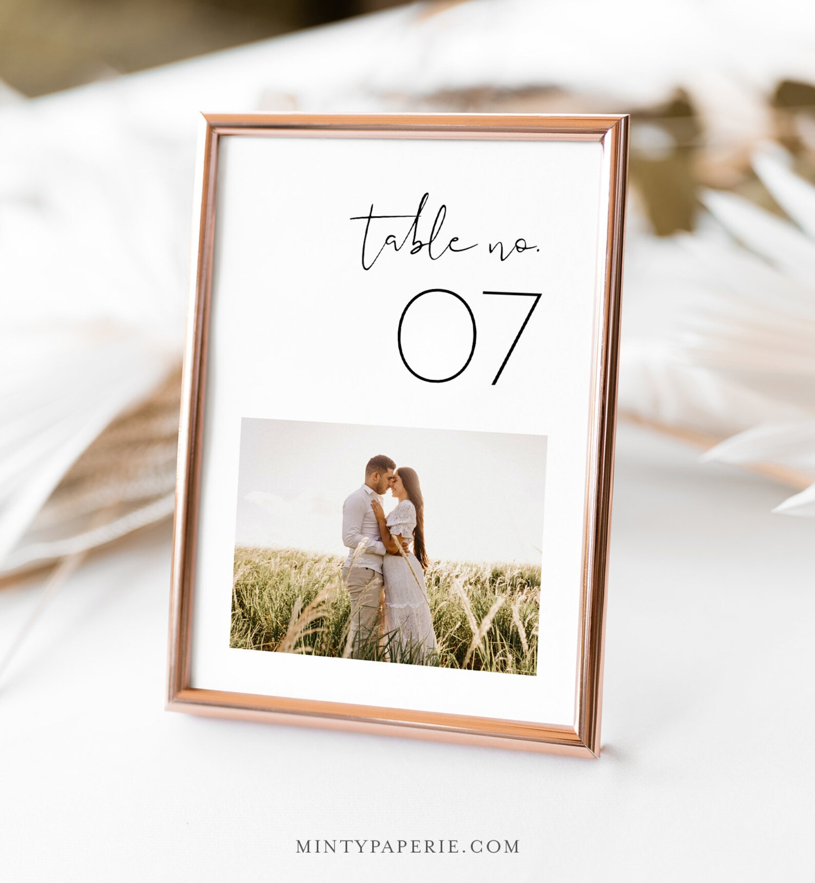 Photo Table Number Card Template Minimalist Simple Clean - Etsy