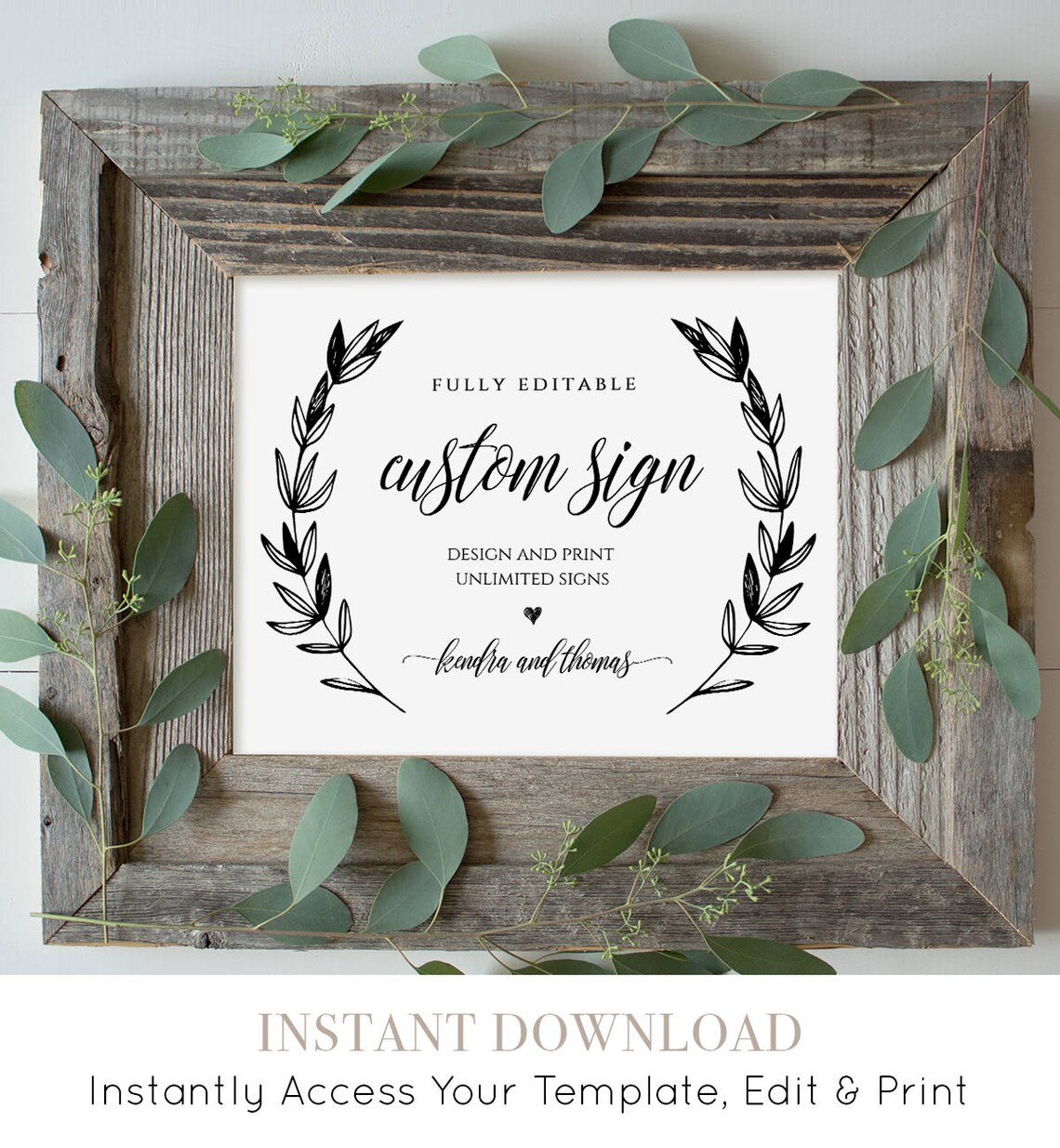 Wedding Sign Template Printable Custom Sign Fully Editable - Etsy