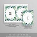 Garden Table Numbers, Printable Boho Wedding Table Card, Greenery ...