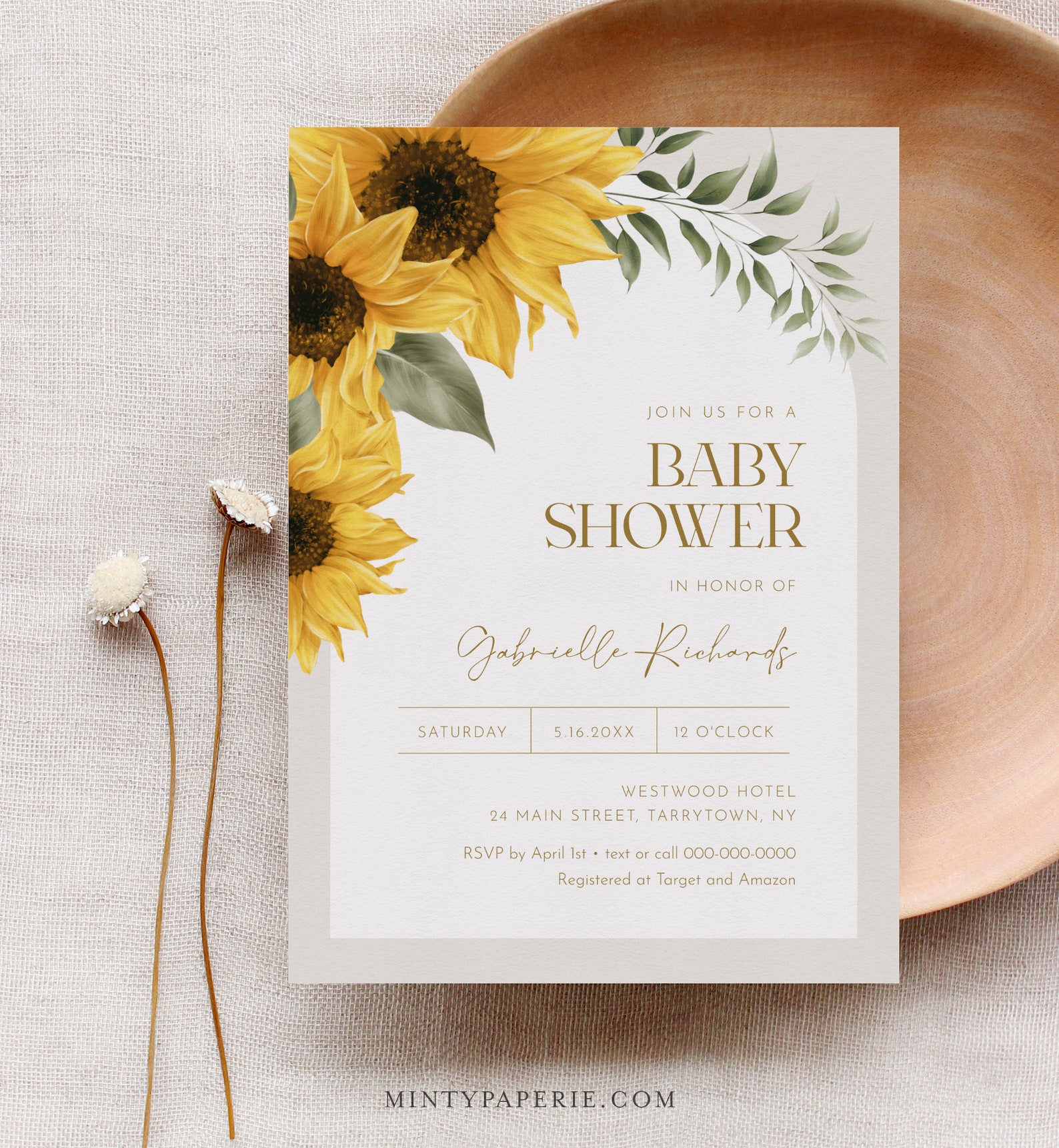 Sunflower Baby Shower Invitation Summer Sunflower Baby Shower - Etsy