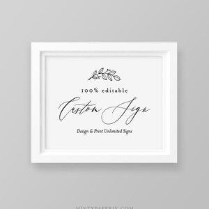 Editable Wedding Sign Template, Create Unlimited Custom Signs, DIY ...