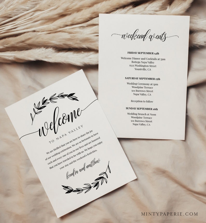 Wedding Welcome Bag Letter Insert Welcome Bag Note Wedding - Etsy