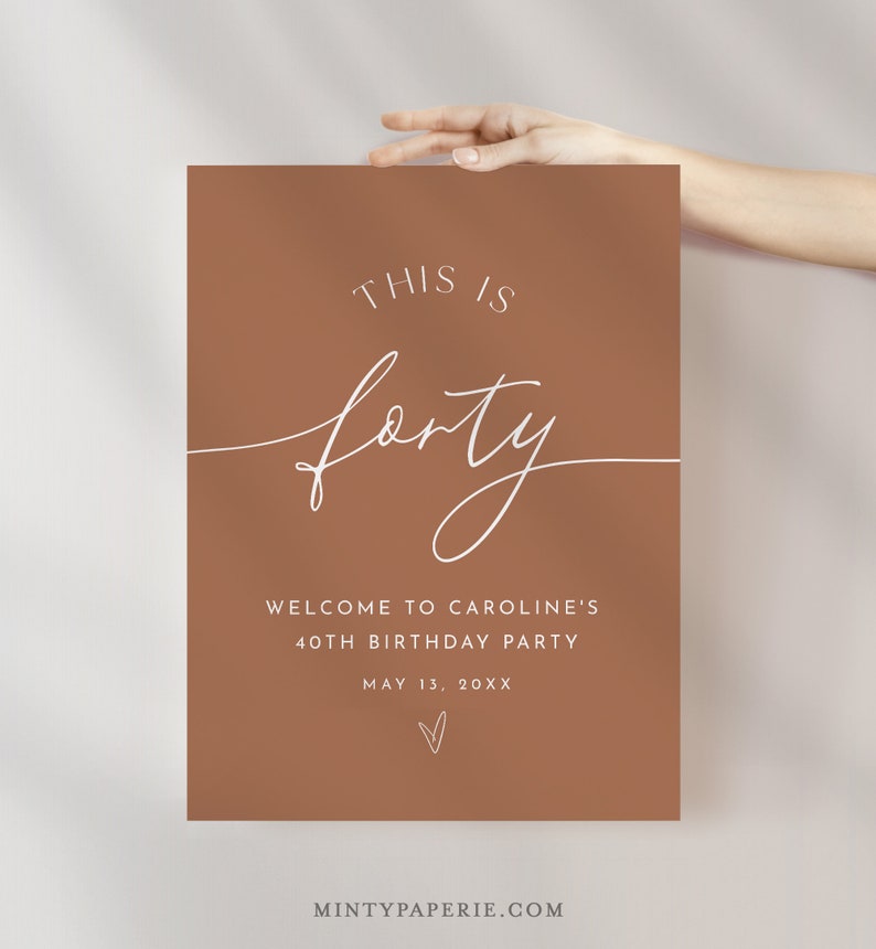 40th Birthday Party Welcome Sign This is Forty Boho - Etsy