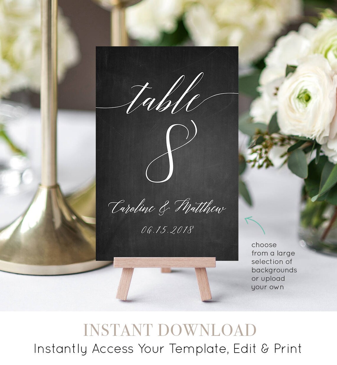 Table Number Card Template Printable Wedding Table Number - Etsy
