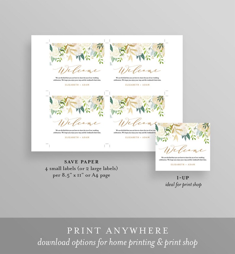 Welcome Bag Label Template Welcome Box Sticker INSTANT - Etsy