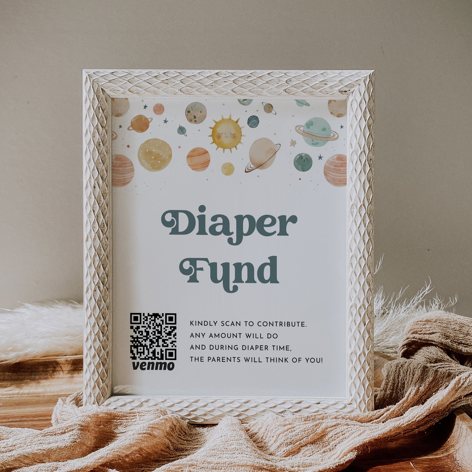 Diaper Fund Sign, Venmo Baby Shower Sign, Minimalist Baby Shower Cash ...