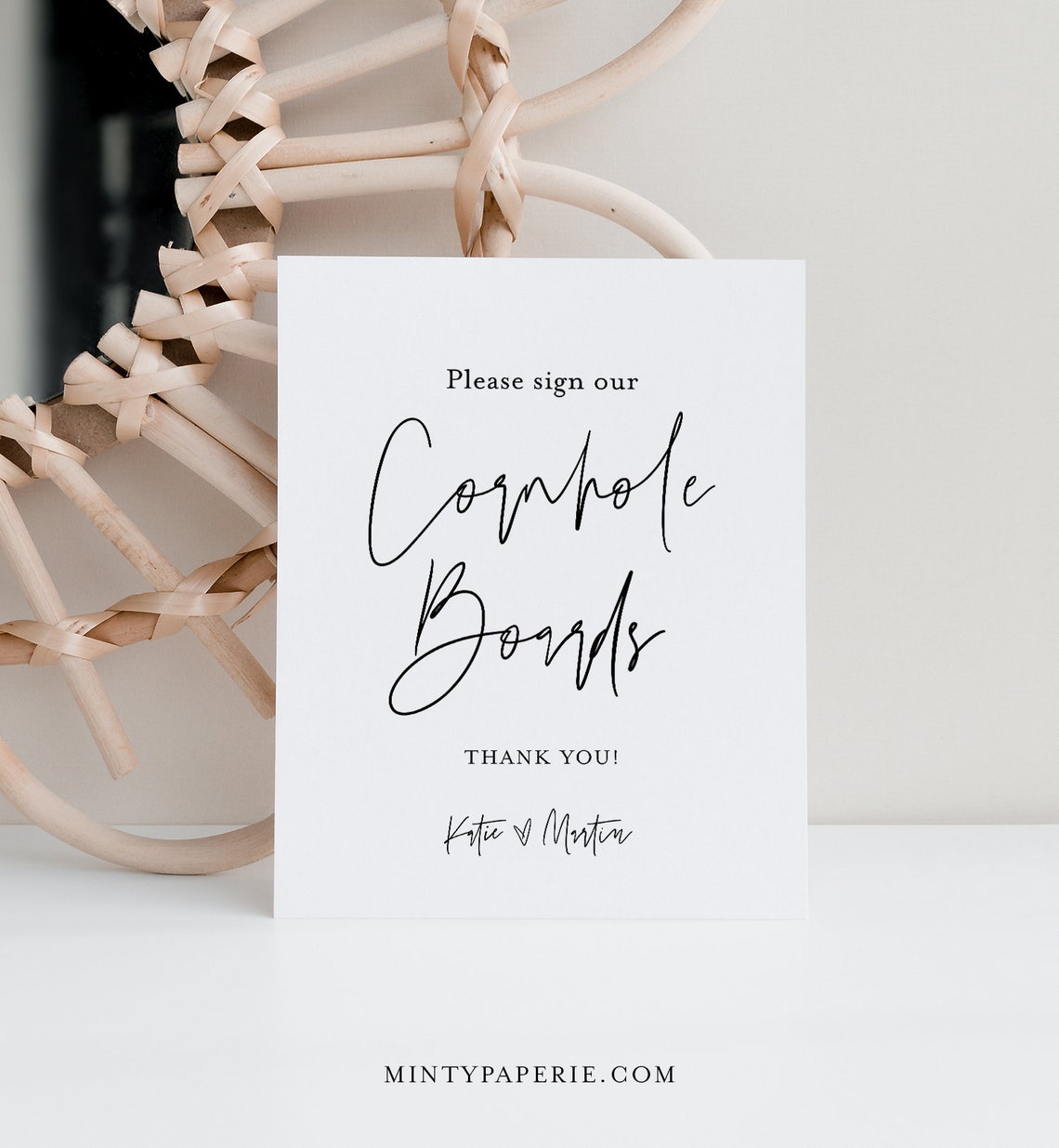 Cornhole Board Guestbook Sign Sign Our Cornhole Editable - Etsy