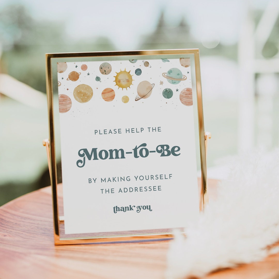 Space Address the Envelope Sign, Write Your Address, Planets Bridal ...