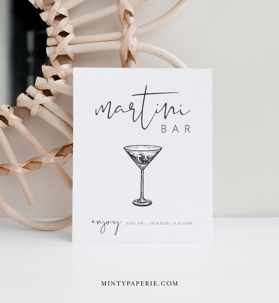Martini Bar Sign Bridal Shower Wedding Martini Bar Dirty | Etsy