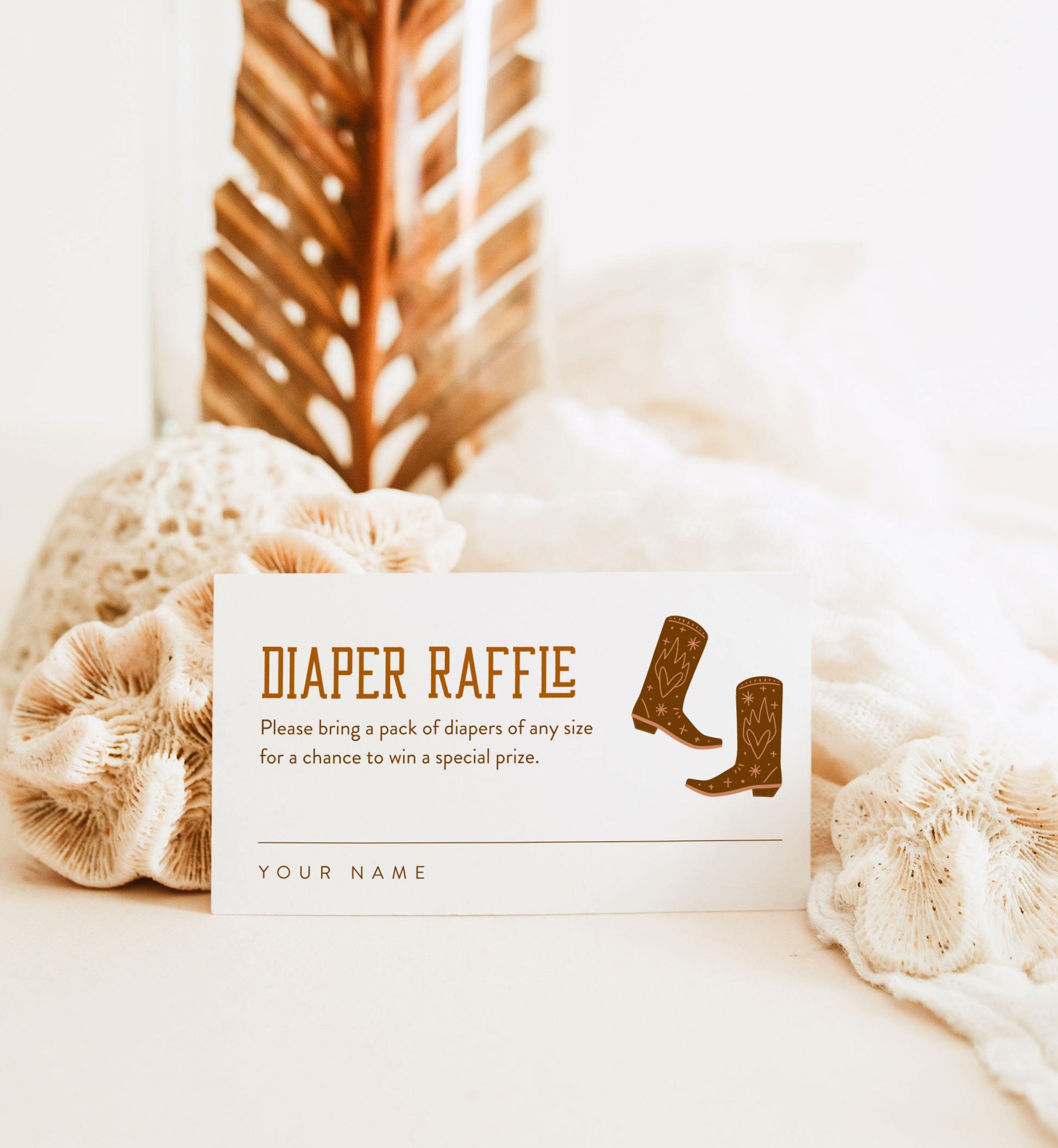 Western Diaper Raffle Game, Printable Ranch Rodeo Neutral Baby Shower ...