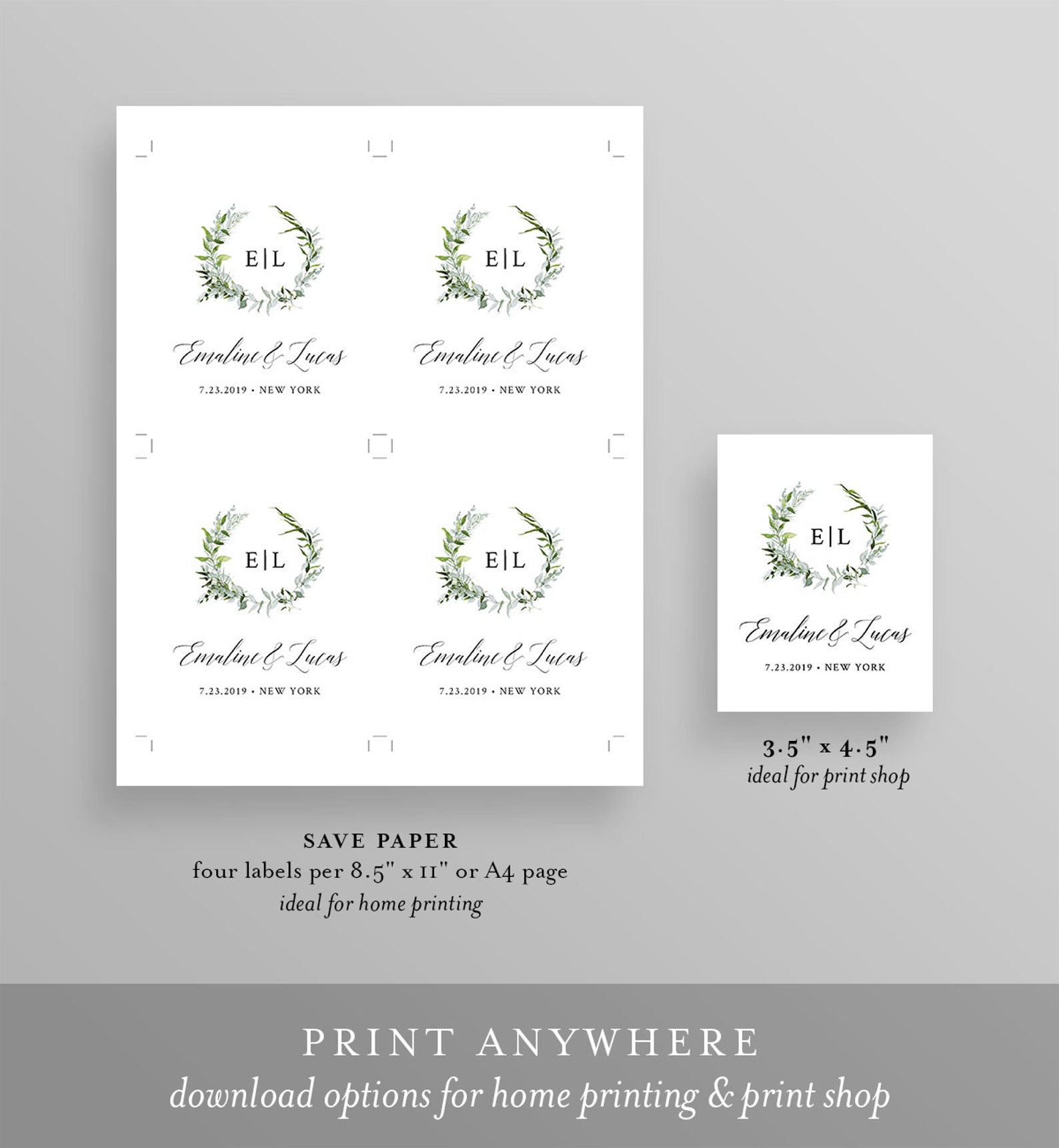 Wine Label Template Printable Wine Bottle Sticker INSTANT - Etsy