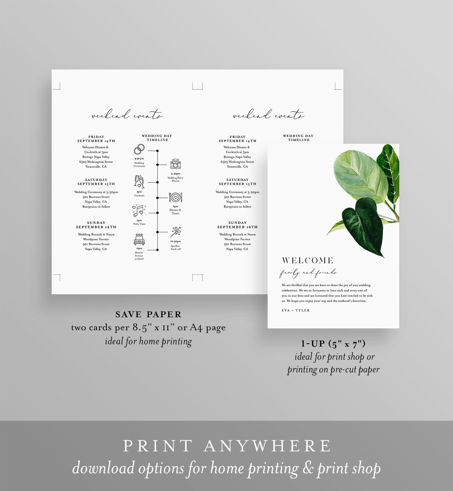 Modern Tropical Welcome Letter & Itinerary Template Beach | Etsy