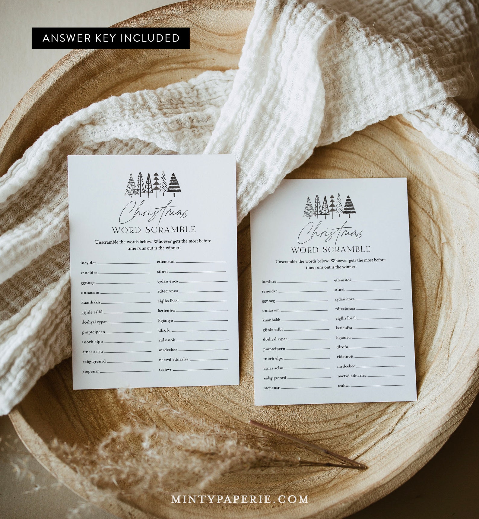 Christmas Word Scramble Holiday Party Game Printable - Etsy