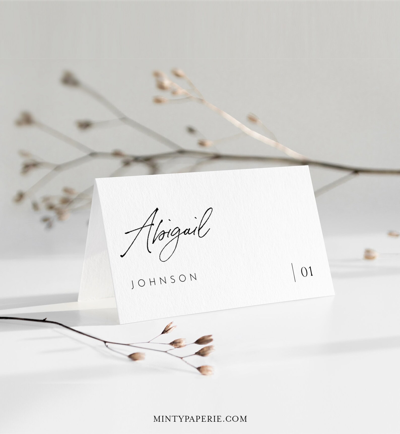 Minimalist Place Card Template Printable Modern Simple - Etsy