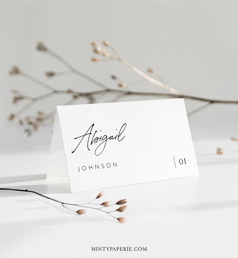 Minimalist Place Card Template Printable Modern Simple - Etsy