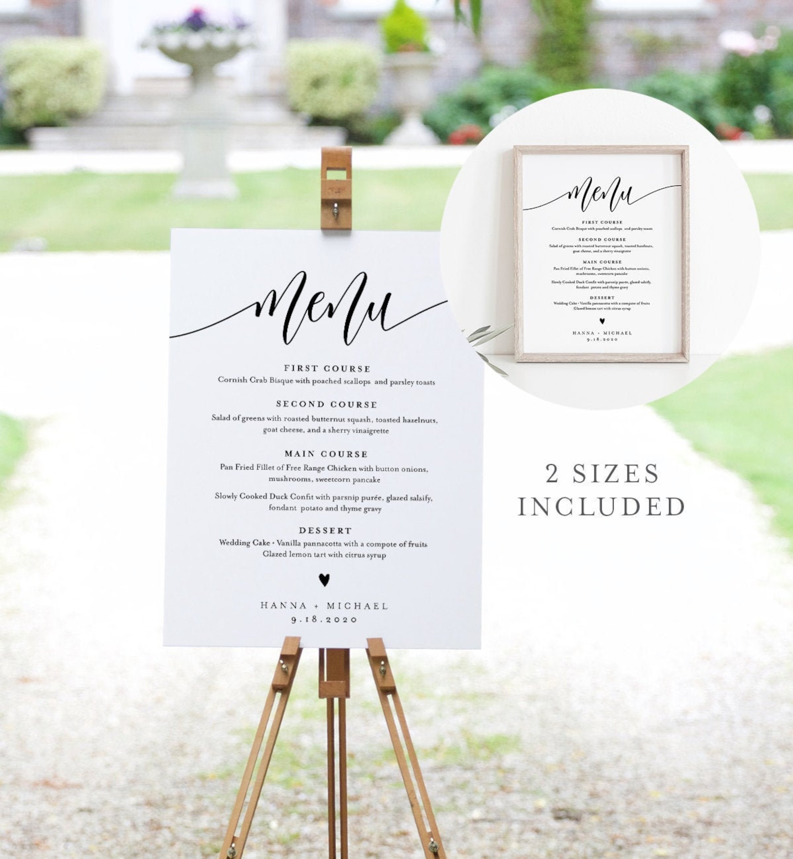Menu Sign Template Editable Wedding Dinner Menu Poster | Etsy