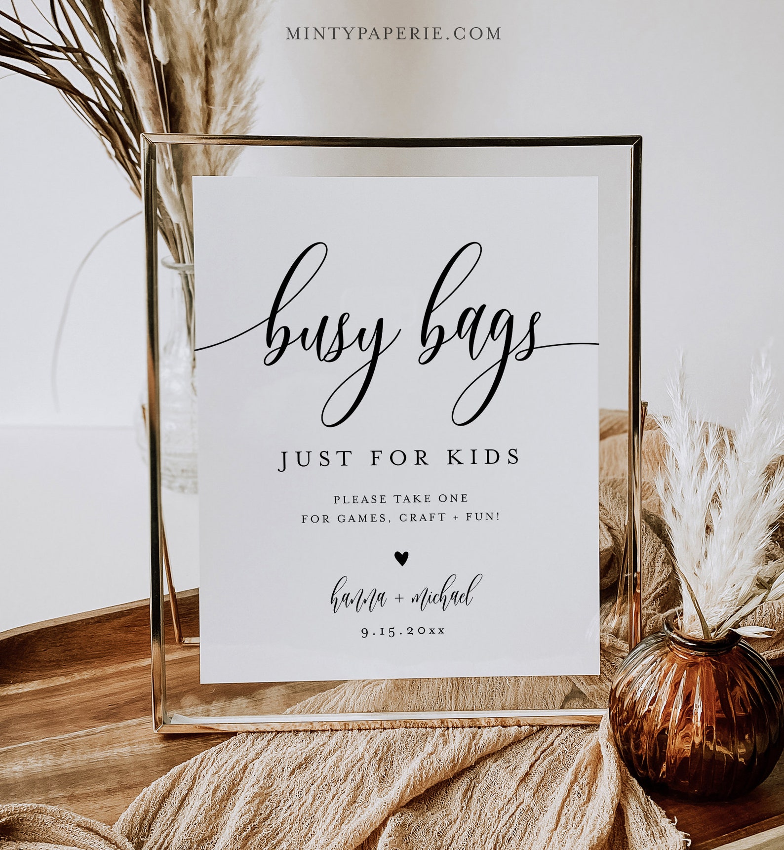 Kids Busy Bag Sign Wedding Kids Arts and Craft Bag Kids - Etsy