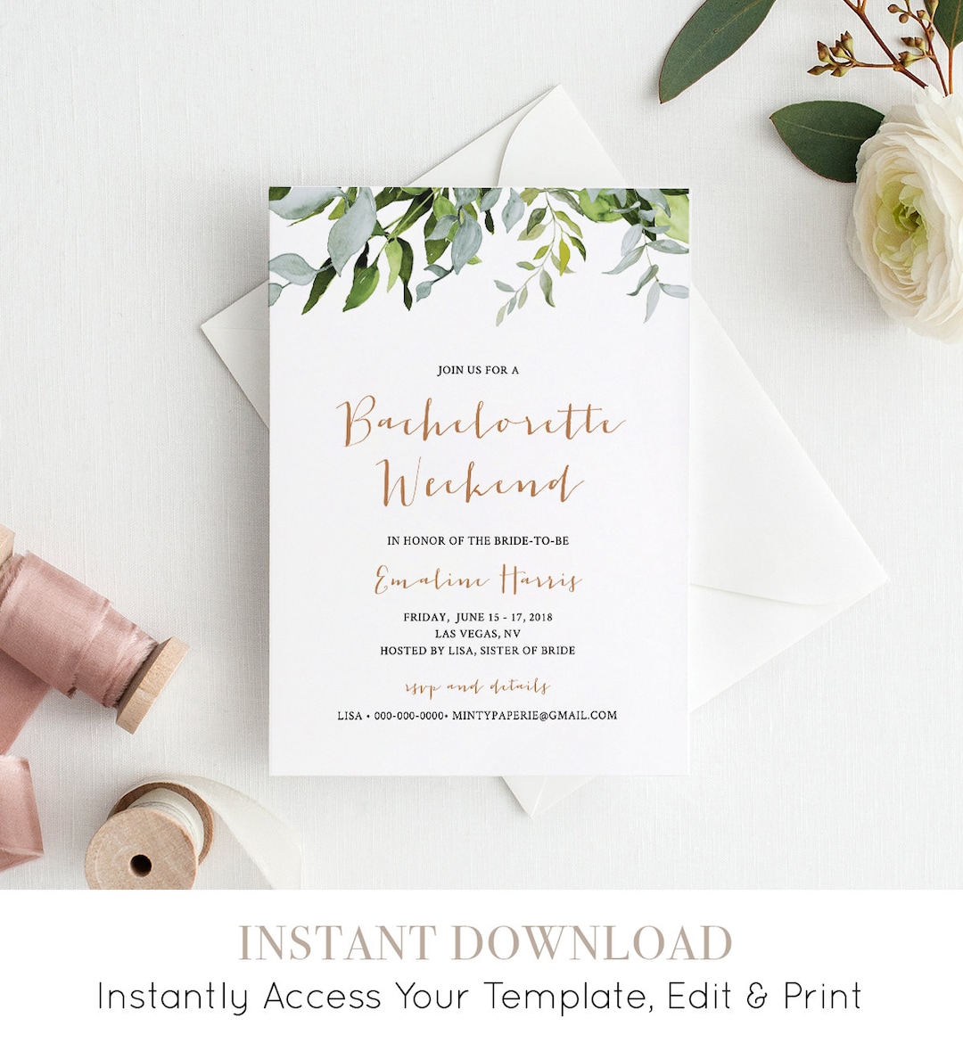 Bachelorette Party Weekend Invitation & Itinerary / Agenda, Spa Weekend ...