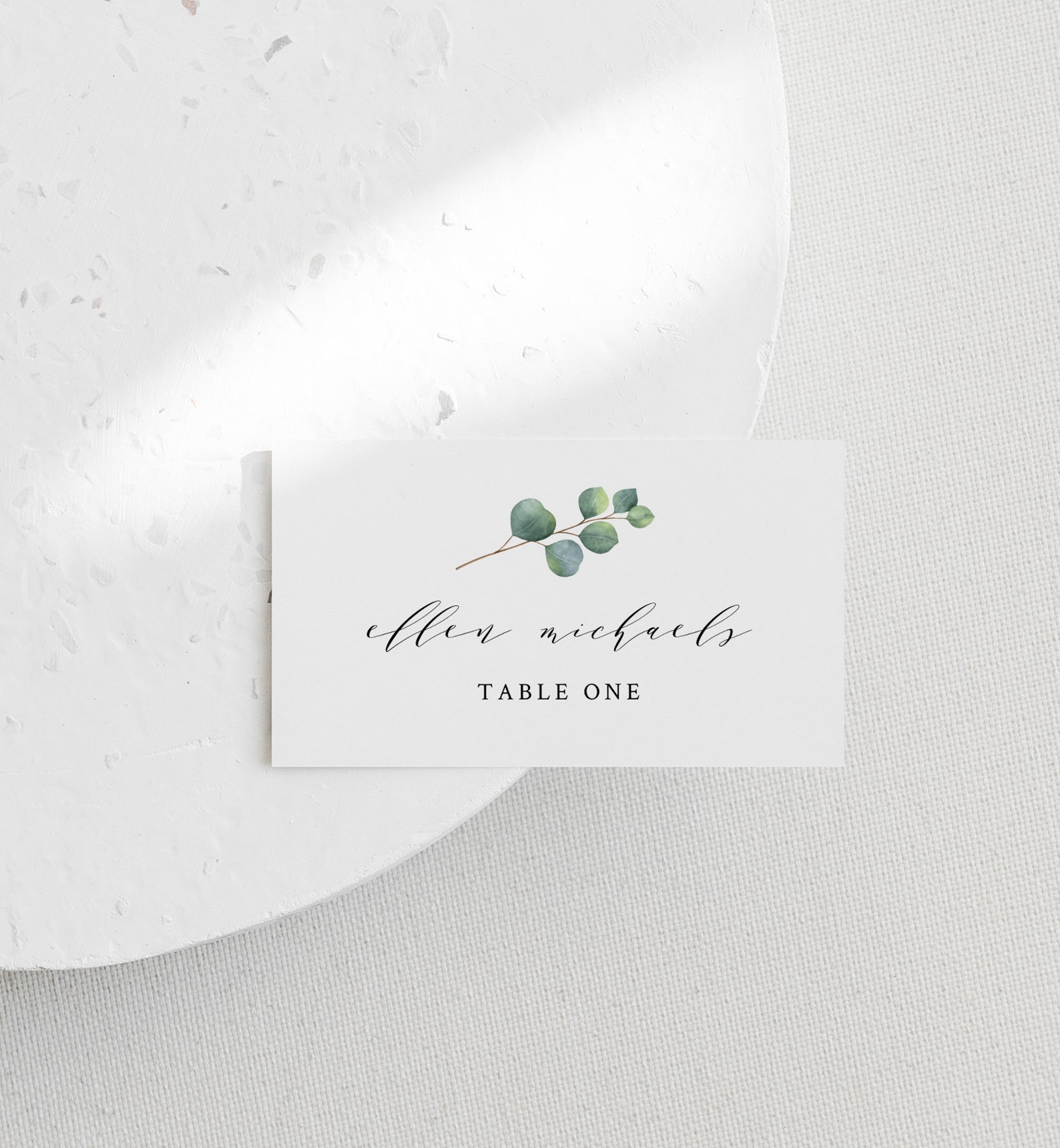 Eucalyptus Place Card Template, INSTANT DOWNLOAD, Printable Wedding ...