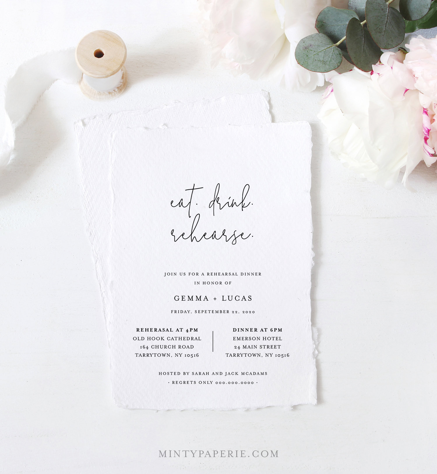 Minimalist Rehearsal Dinner Invitation Template, Modern Simple ... Minimalist Rehearsal Dinner Invitation Template, Modern Simple ...