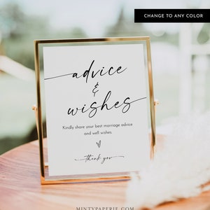 Advice & Wishes Sign and Card, Guest Book Printable, Well Wishes ...
