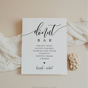 Donut Bar Sign, Donut Menu, Donut Wedding Favor, Dessert Menu ...