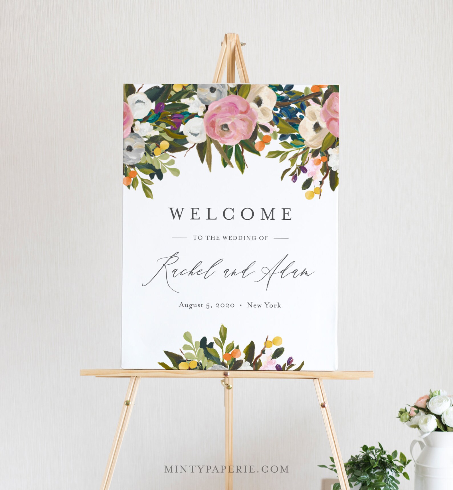 Garden Welcome Sign Template Printable Summer Boho Floral | Etsy