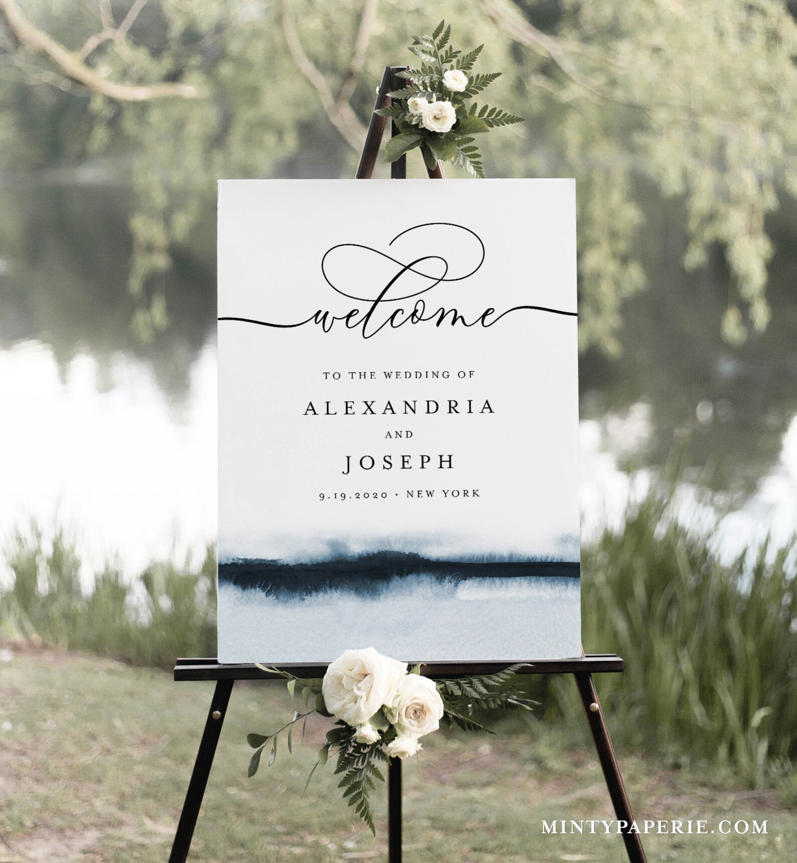 Watercolor Welcome Sign Template Printable Wedding or Bridal - Etsy