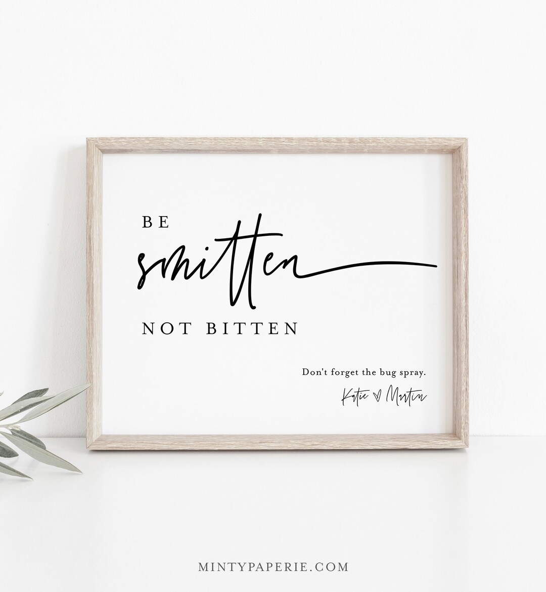 Bug Spray Sign, Minimalist Outdoor Wedding Ceremony, Be Smitten Not ...